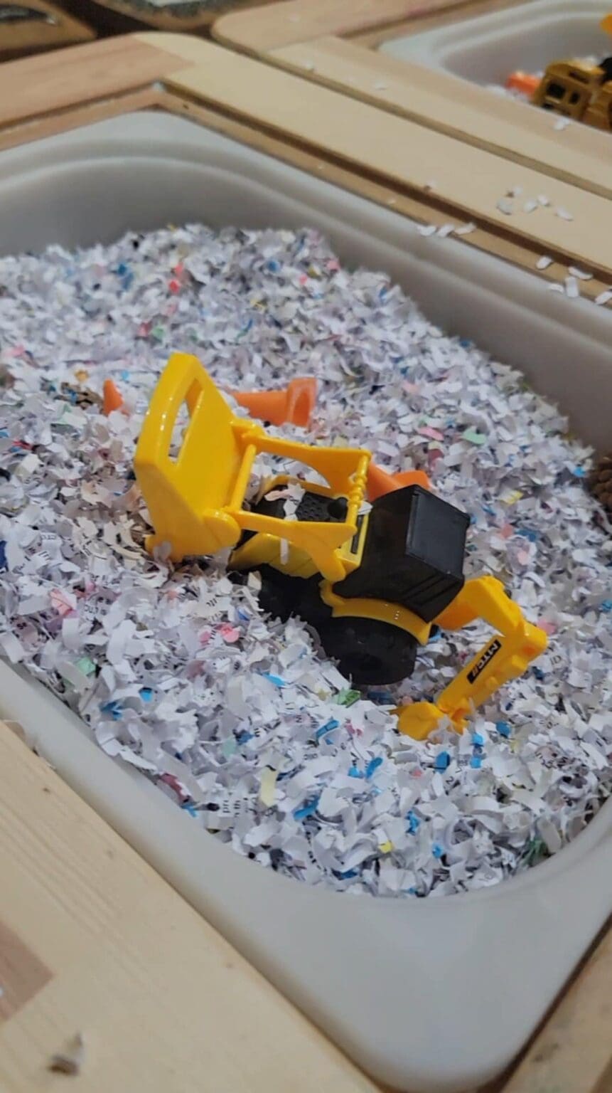 Engaging Sensory Play with Shredded Paper Bin | The Messy Moose Kids ...